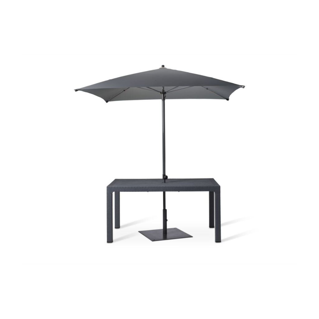 Canterbury 6 Seater Table with a 2000mm Plaza Parasol in Anthracite ...