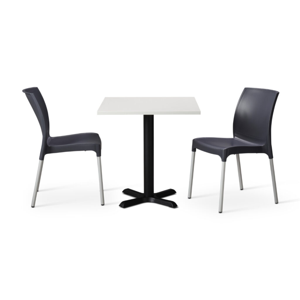 Phoenix Small Square Table with 2 Vibe Chairs - 10 Colour Options ...