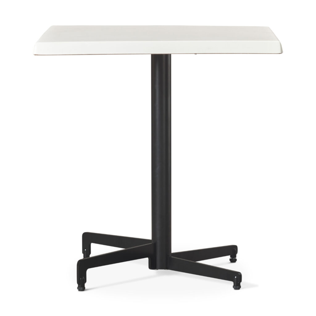 Werzalit Square White table with Madrid Flip-top base | Simply Tables ...