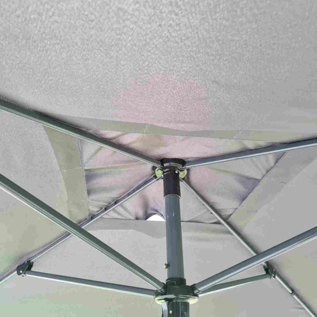 Canterbury 6 Seater Table with a Plaza Parasol in Anthracite with Black ...