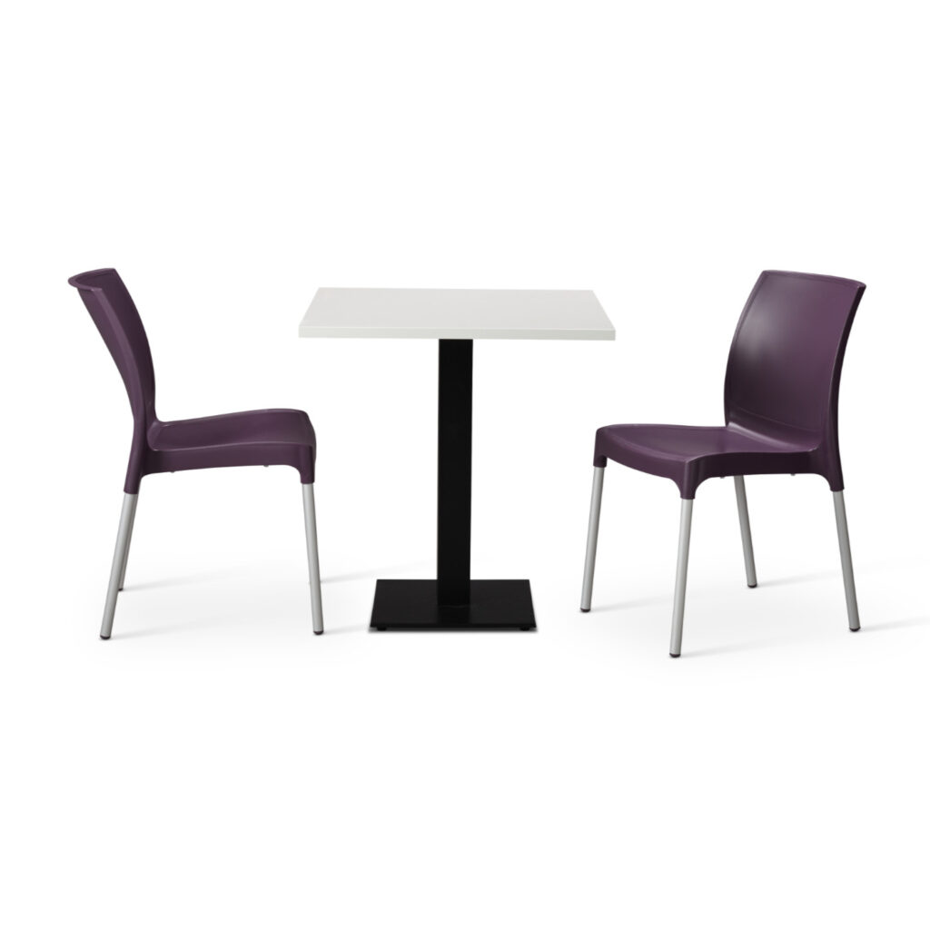 Forza Small Square Table with 2 Vibe Chairs - 10 Colour Options ...