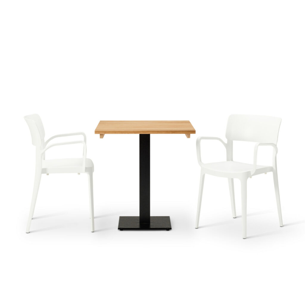 Vivo Armchair 2 seater Solid Wood Oak Square Table set | Simply Tables ...